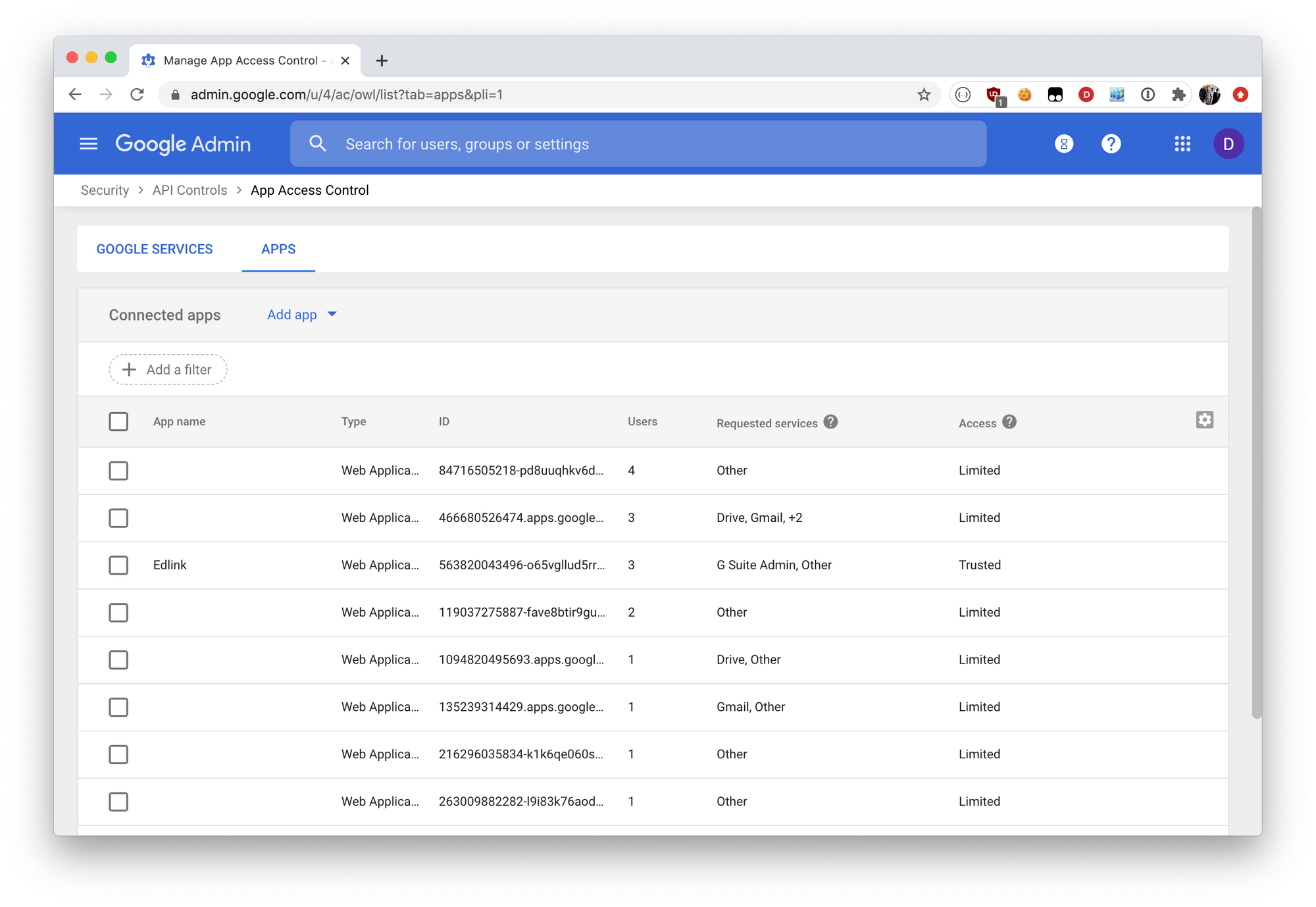 How to Whitelist an Application in Google