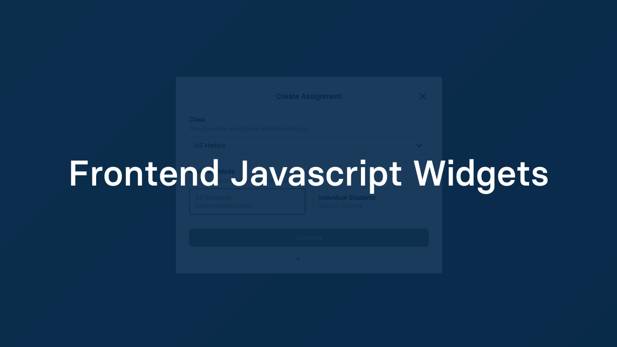 Frontend Javascript Widgets